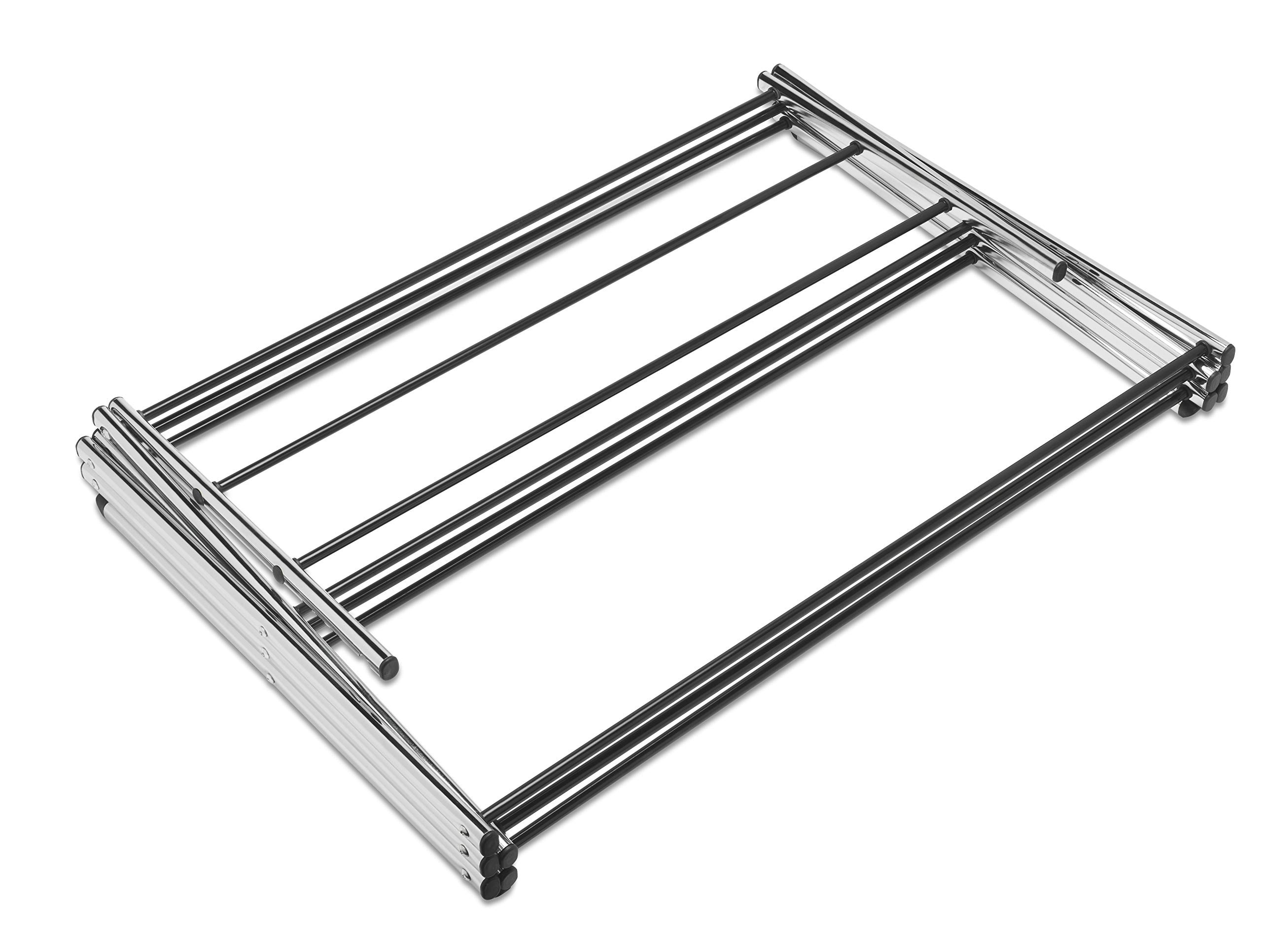 Whitmor 11-Bar Folding Clothes Top Shelf-Indoor and Outdoor-Chrome Drying Rack, 9 Hanging