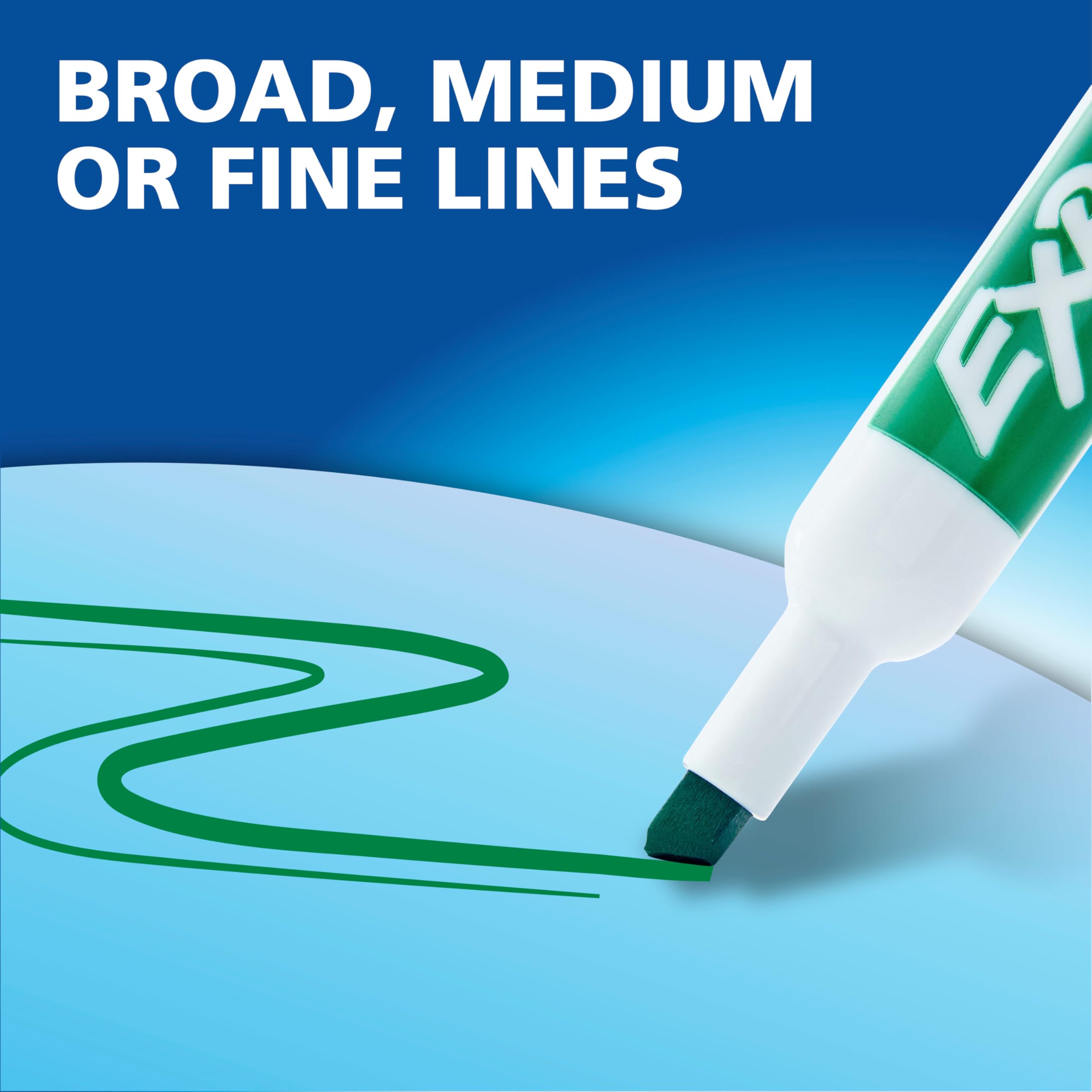 EXPO 80661 Low-Odor Dry Erase Markers, Chisel Tip, Black, 4-Count