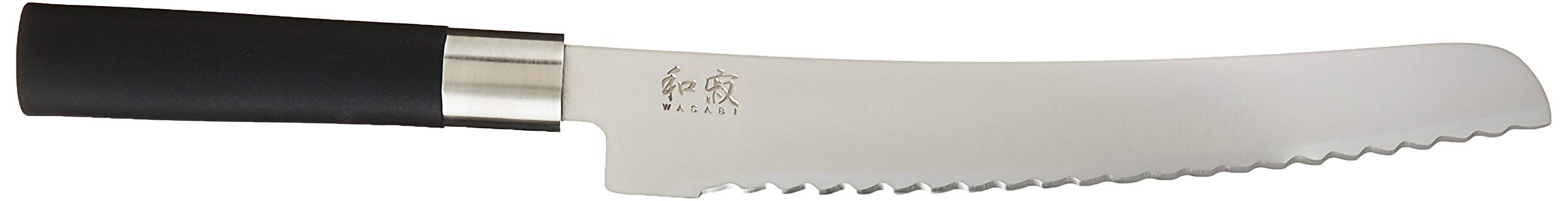Kai Wasabi Bread Knife 9”, Wide Serrations are Gentle on Bread, Comfortable Handle Offers Secure Grip in Wet Conditions, Serrated Kitchen Knife