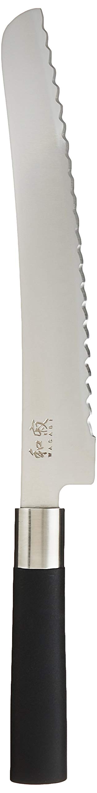 Kai Wasabi Bread Knife 9”, Wide Serrations are Gentle on Bread, Comfortable Handle Offers Secure Grip in Wet Conditions, Serrated Kitchen Knife