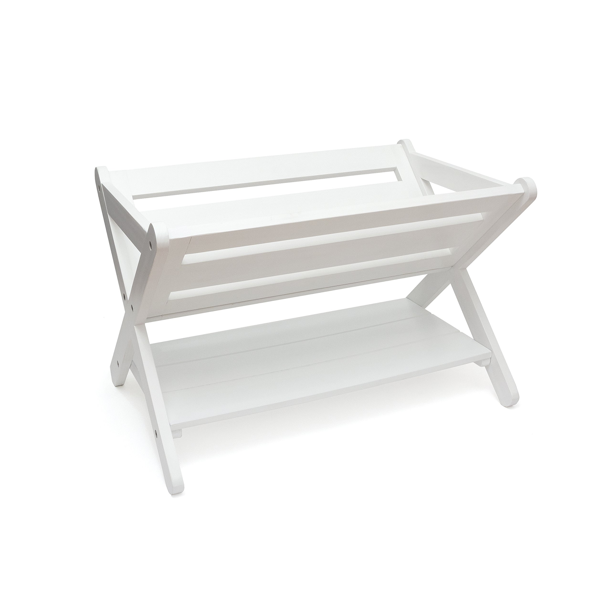 Lipper International Kids' Book Caddy with Shelf, White