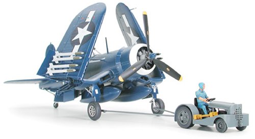Tamiya Vought F4U-1D Corsair With Moto-Tug - 1:48 Scale plastic model kit