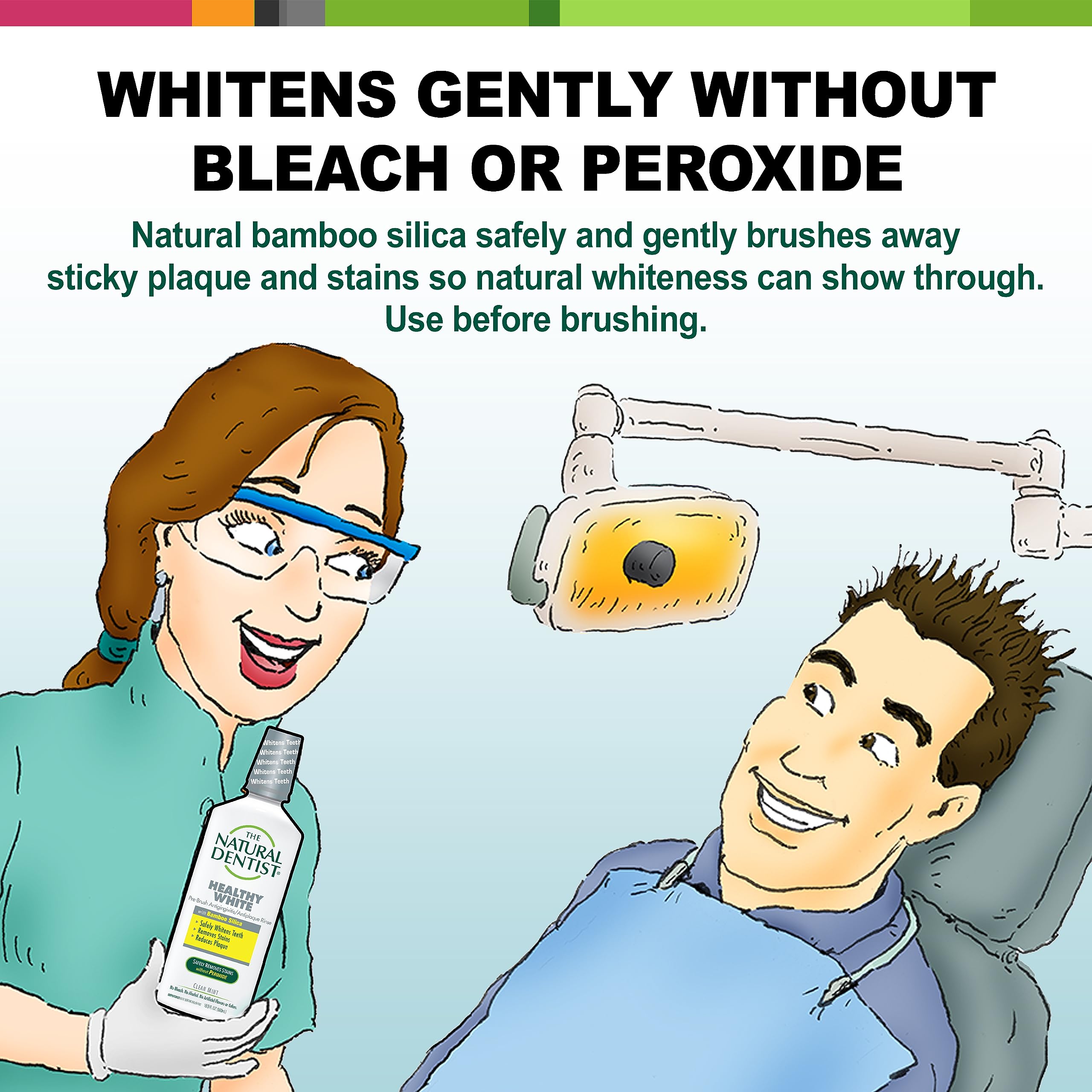 Natural Dentist Healthy White Pre-Brush Mouth Wash, Clean Mint, 16.9 Ounce Bottle