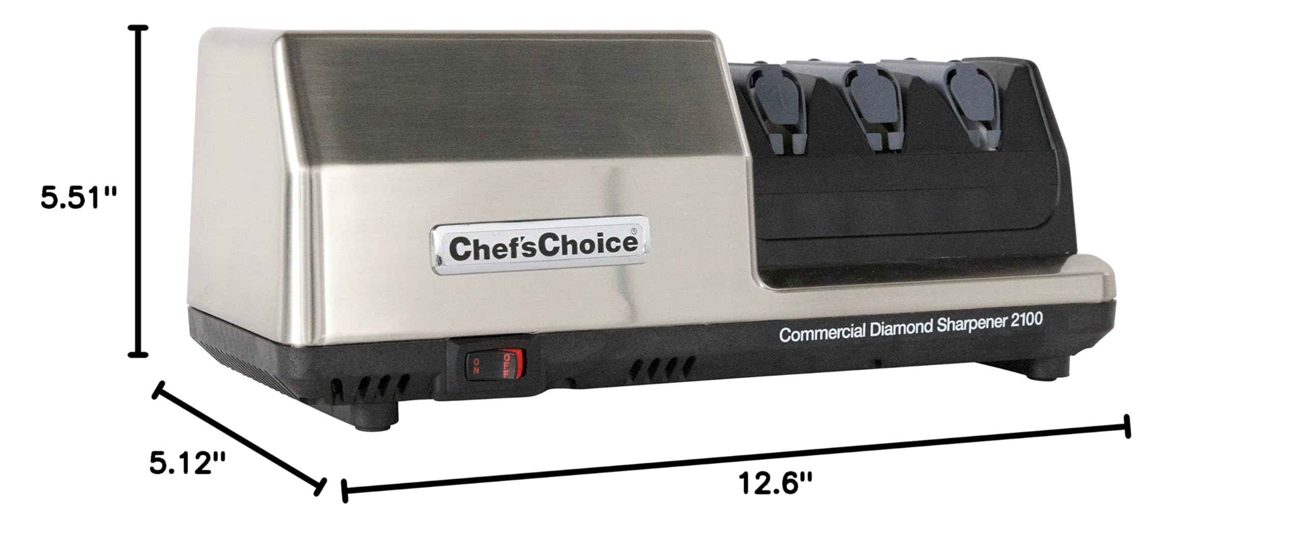 Chef'sChoice Commercial EdgeSelect Diamond Hone Electric Kitchen Knife Sharpener NSF Approved, 3-Stage, Silver