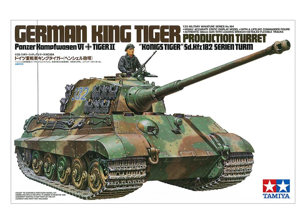 Tamiya 35164 1/35 King Tiger Production Turret Tank Plastic Model Kit