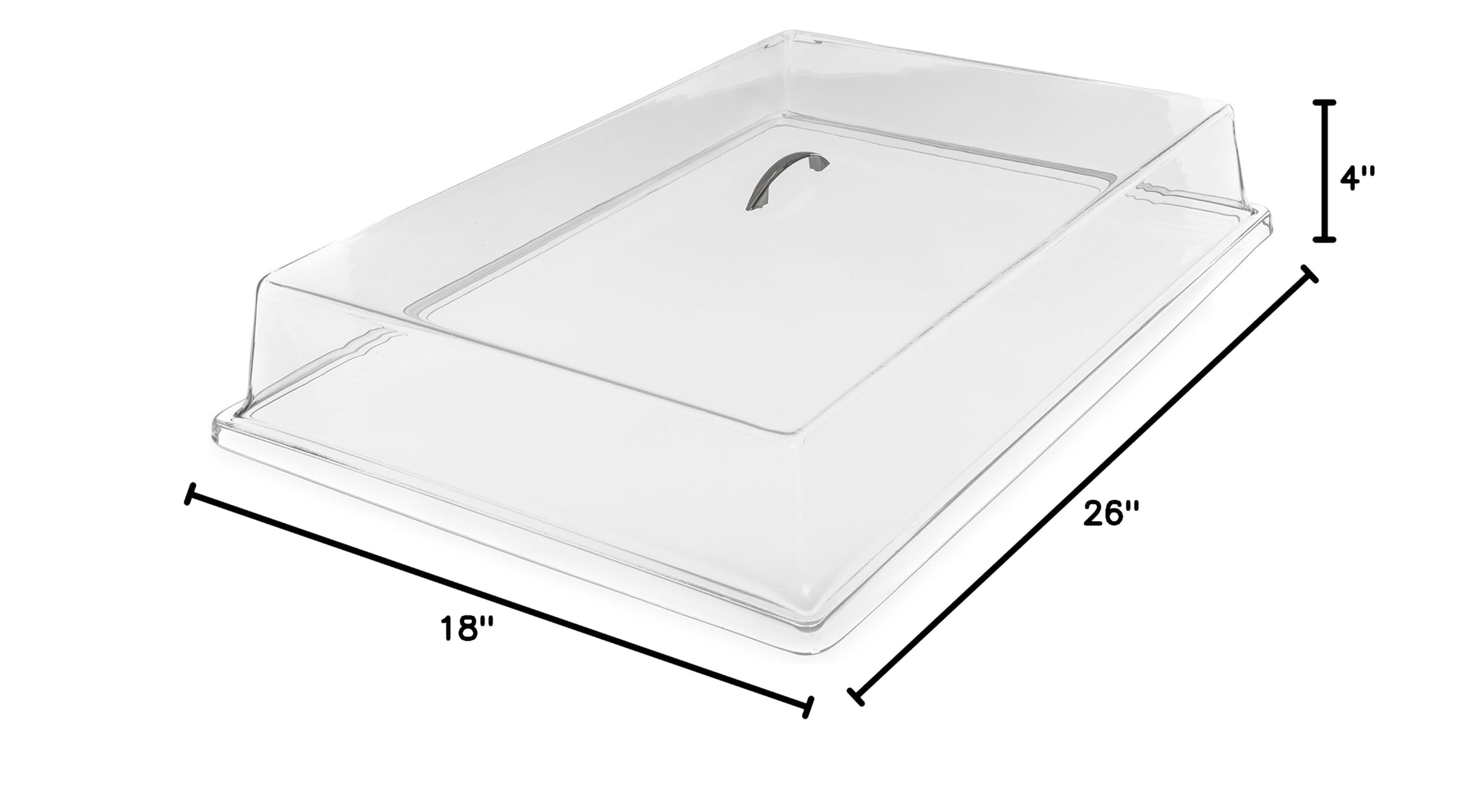 CFS SC2507 Acrylic Pastry Tray Cover, 24.37" Length x 16.62" Width x 4" Height, Clear