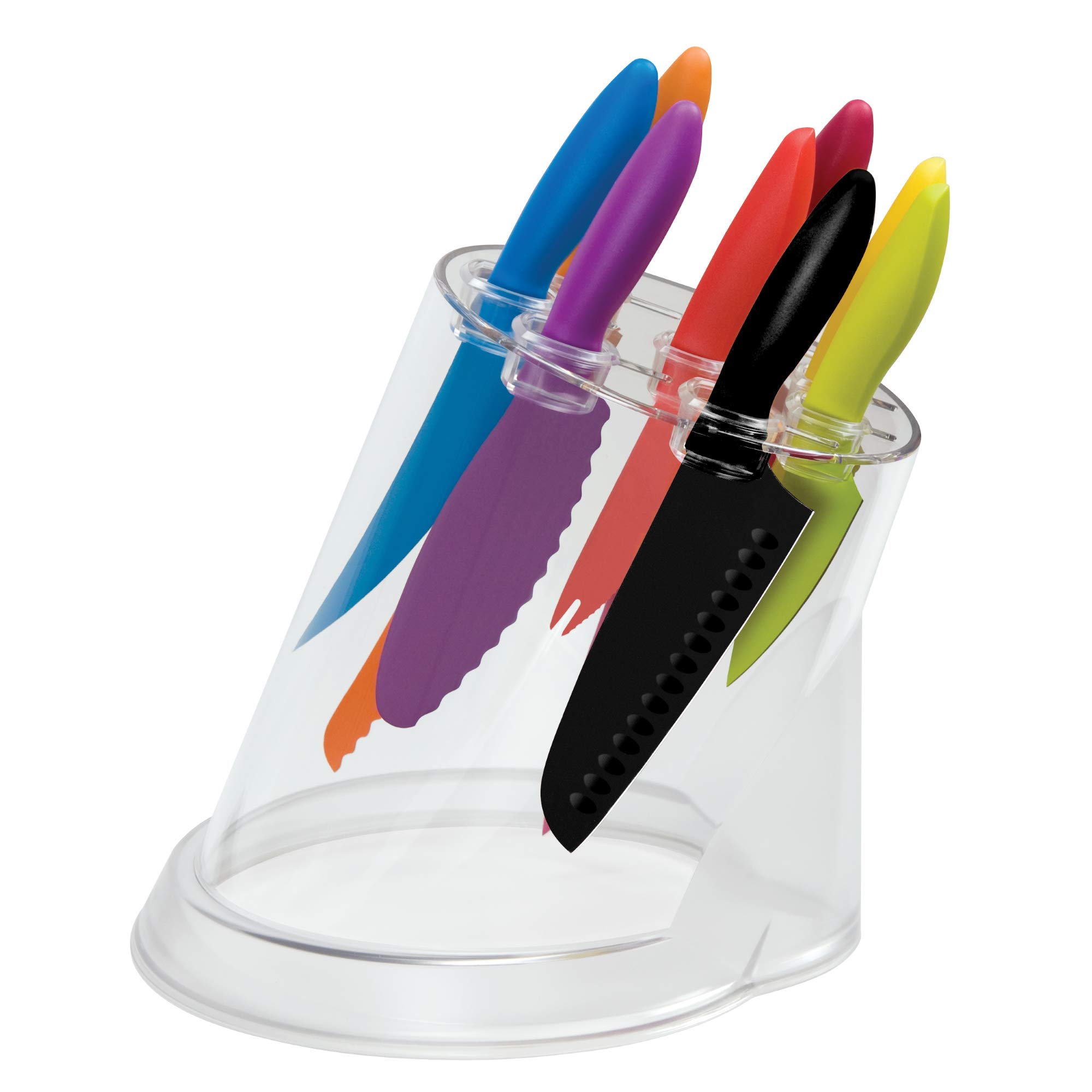 Kai PRO Pure Komachi 2 9-Piece Block Set, Kitchen Knife and Knife Block Set, Includes 8” Chef's Knife, 3.5” Paring Knife, 6” Utility Knife, & More, Hand-Sharpened Japanese Kitchen Knives