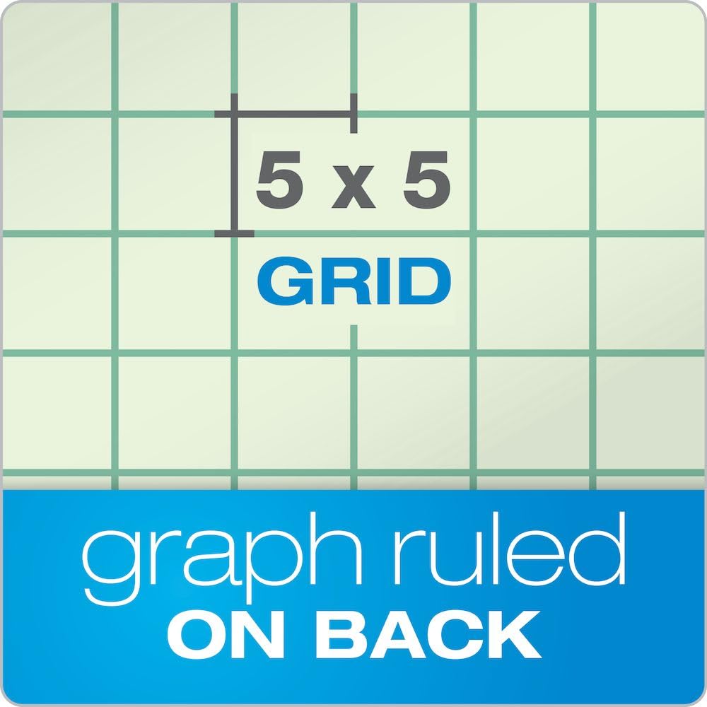 TOPS Engineering Computation Pad, 8-1/2" x 11", Glue Top, 5 x 5 Graph Rule on Back, Green Tint Paper, 3-Hole Punched, 100 Sheets (35500)
