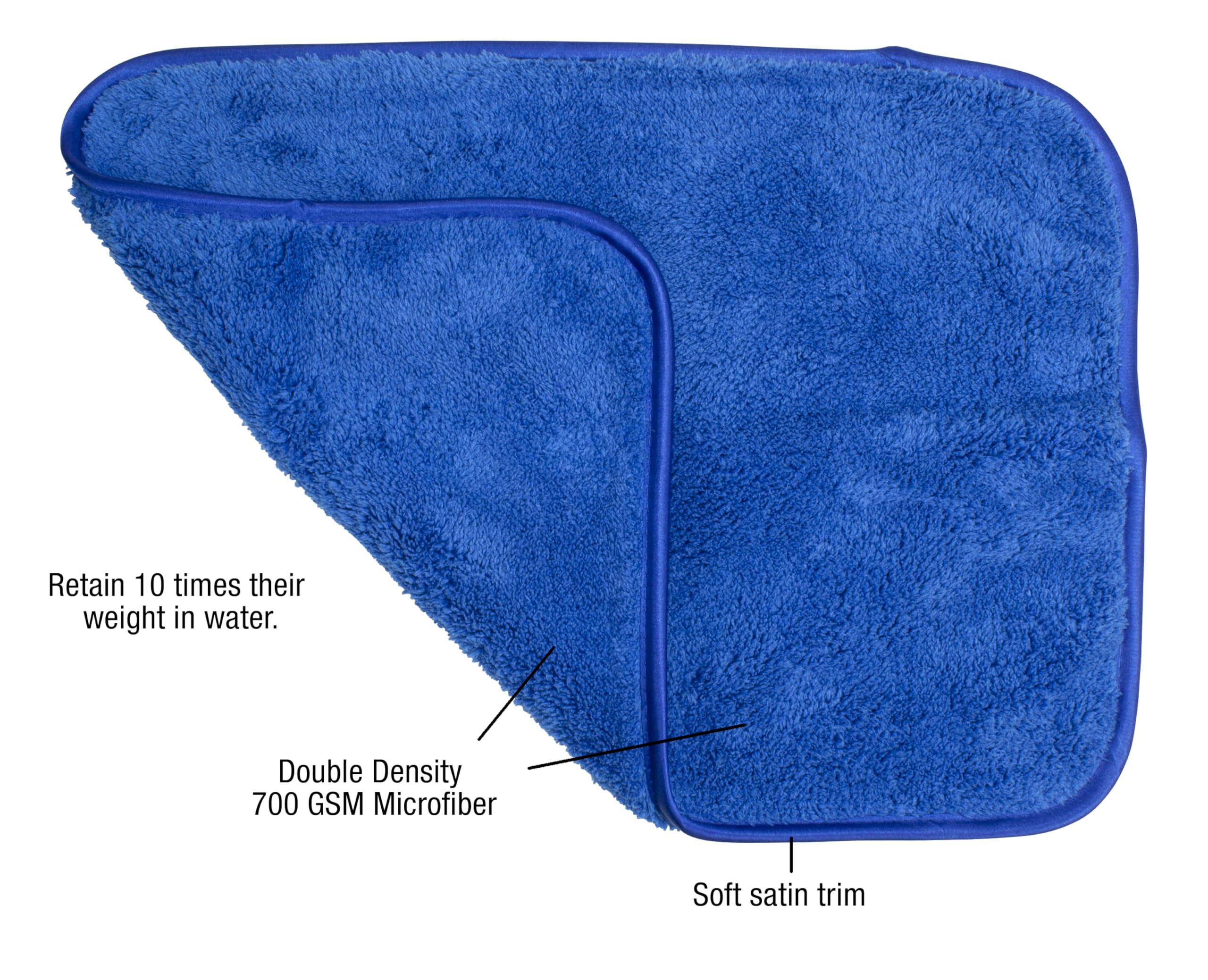Eurow Double Density Microfiber Soft Fluffy Absorbent Shag Towels Scratchless Cleaning Drying Detailing 700GSM 12 X 16 Inches 10 Pack