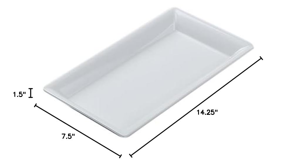 American Metalcraft MEL19 Endurance Melamine Rectangular Platter, 14.25" x 7.5", White