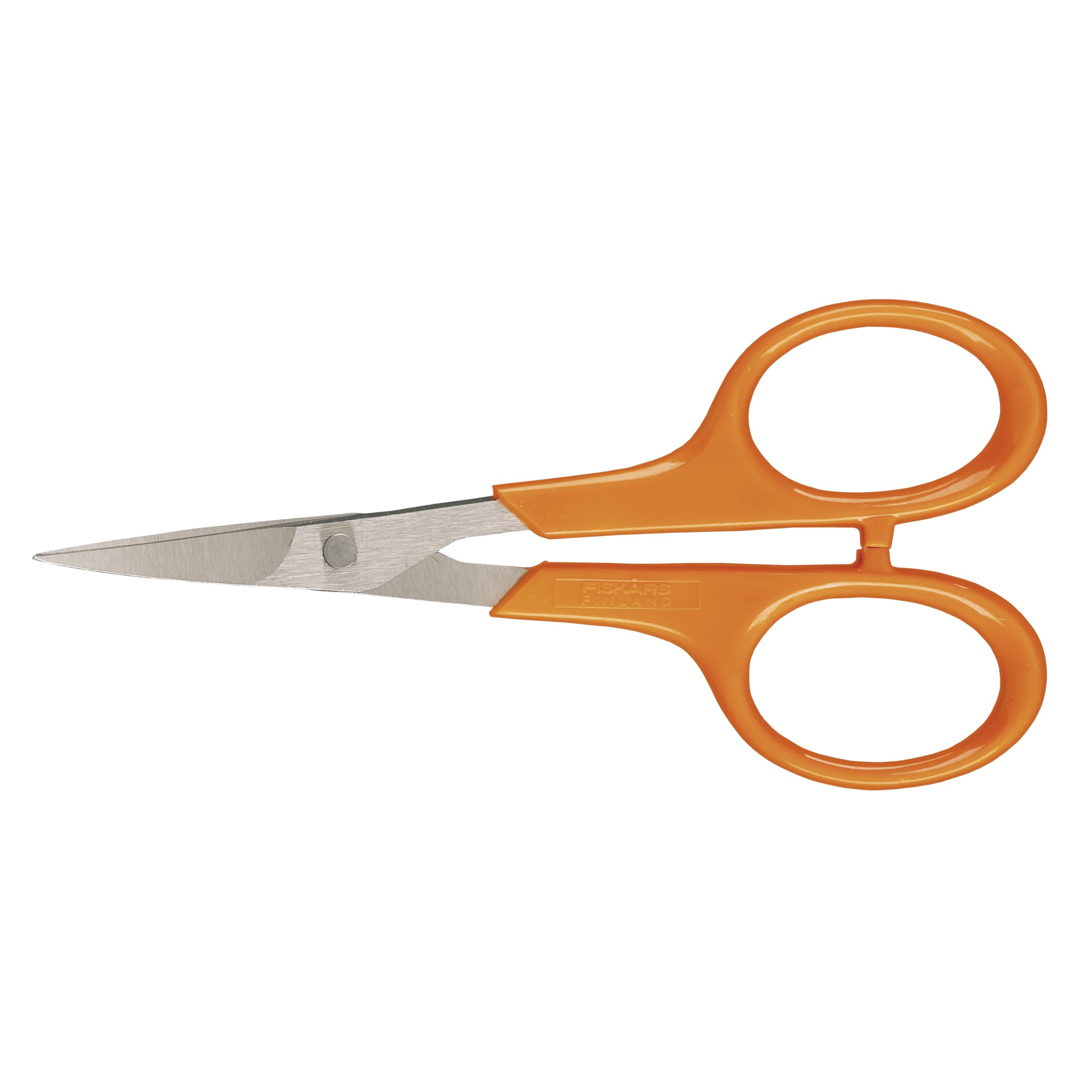 Fiskars Embroidery Curved, Length: 10 cm, For Right- and Left-handed Users, Stainless Steel Blade/Plastic Handles, Orange, Classic, 1005144