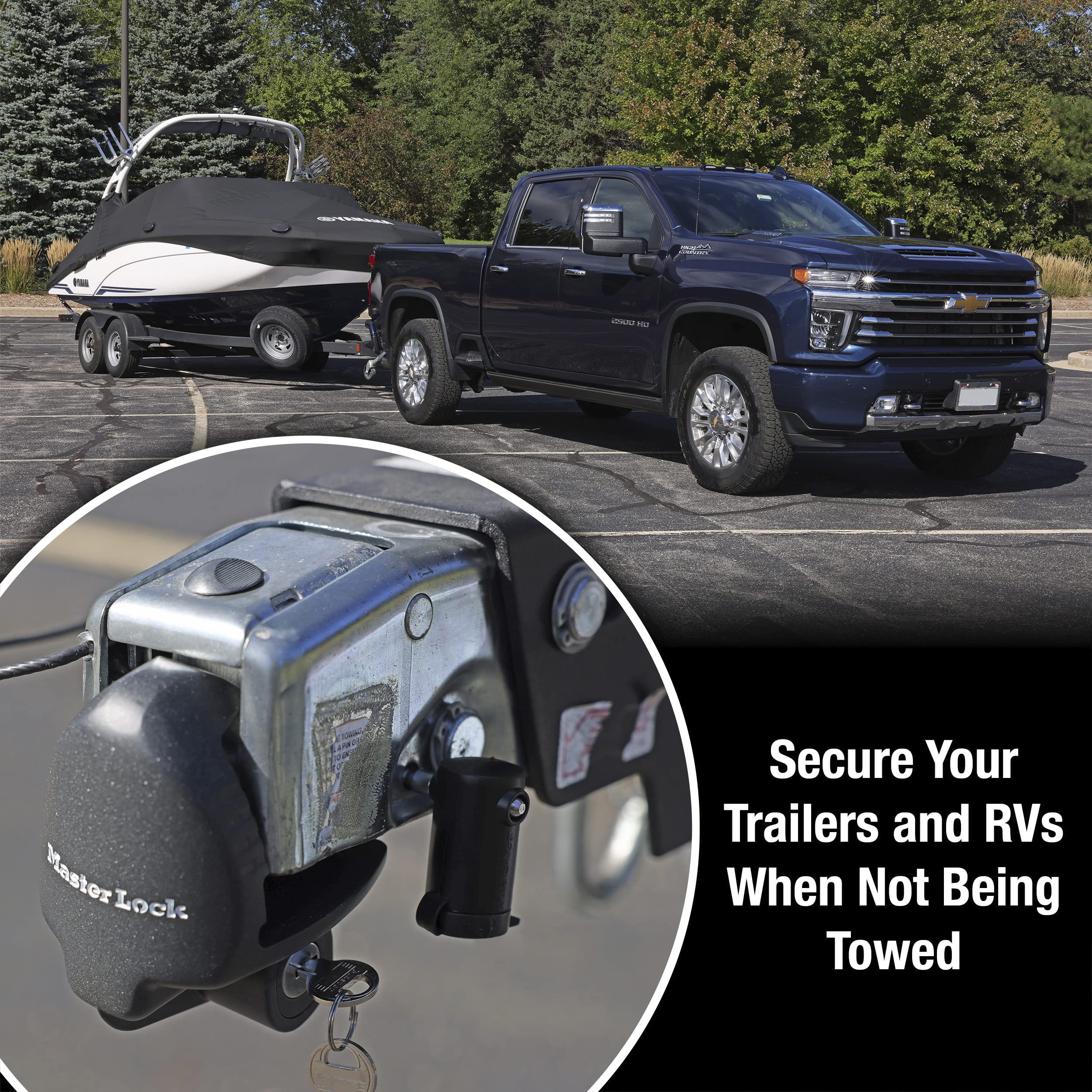 Master Lock 379ATPY Universal Trailer Hitch Lock , Black