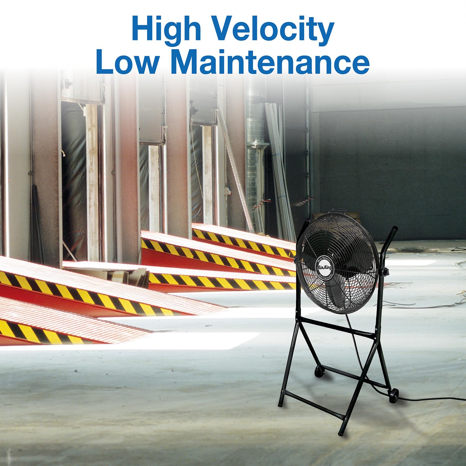 Air King 9219 18-Inch Industrial Grade High Velocity Roll-About Stand with Fan,Black