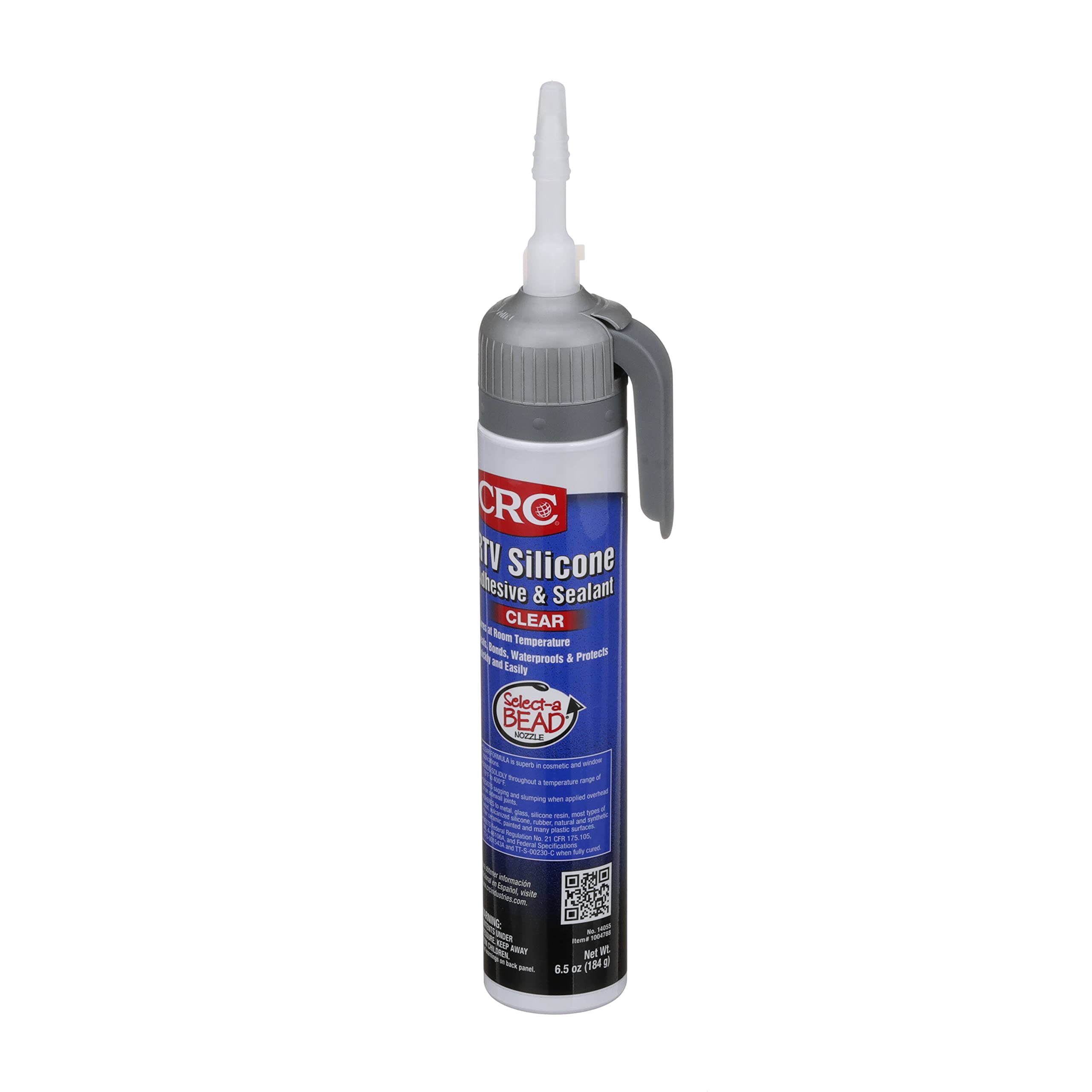 CRC RTV Silicone Sealant 14055 β 6.5 Wt Oz., Clear, General Purpose Barely Visible Gasket Sealant