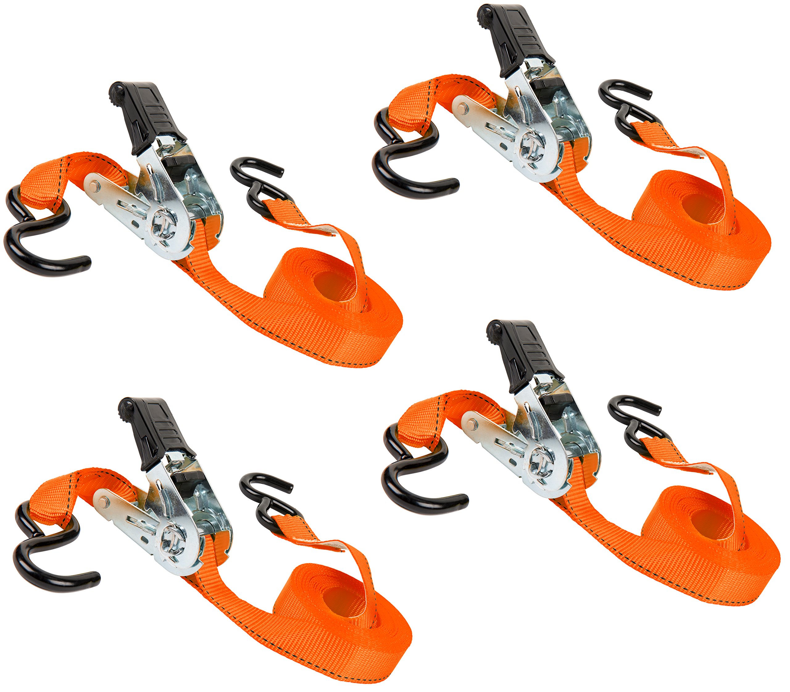 Keeper ā 1ā x 15' High Tension Ratchet Tie-Down, 4 Pack - 500 lbs. Working Load Limit