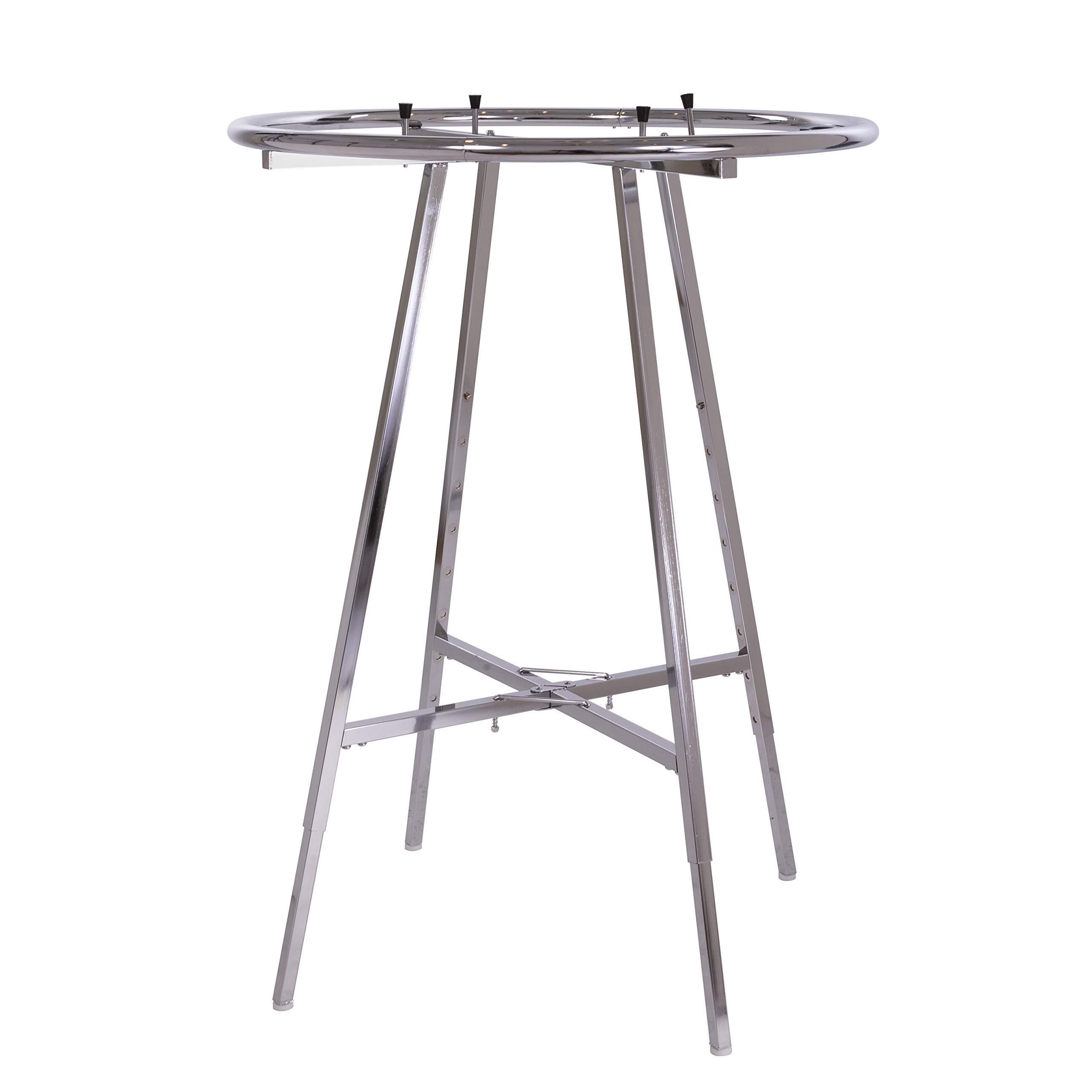 Round Chrome Rack For Clothes, Round Garment Rack, Display Retail Rack, Adjustable Round Rack, Adjustable Height, 36 Inches Diameter