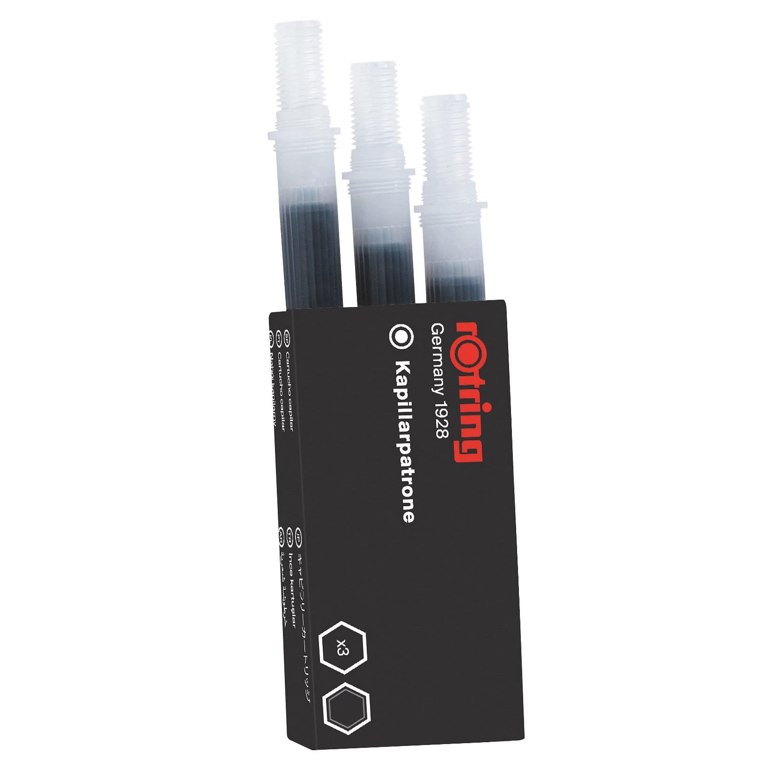 Rotring Rapidograph Ink Capillary Cartridges, Black (S0194640)