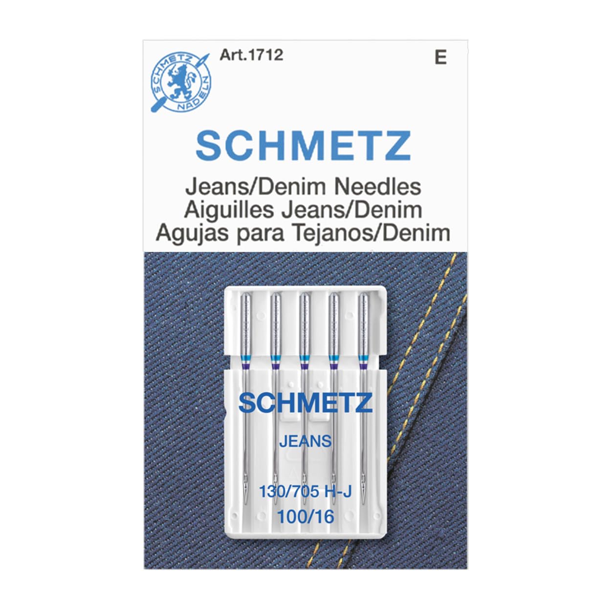 Euro-Notions 1712Jean & Denim Machine Needles-Size 16/100 5/Pkg