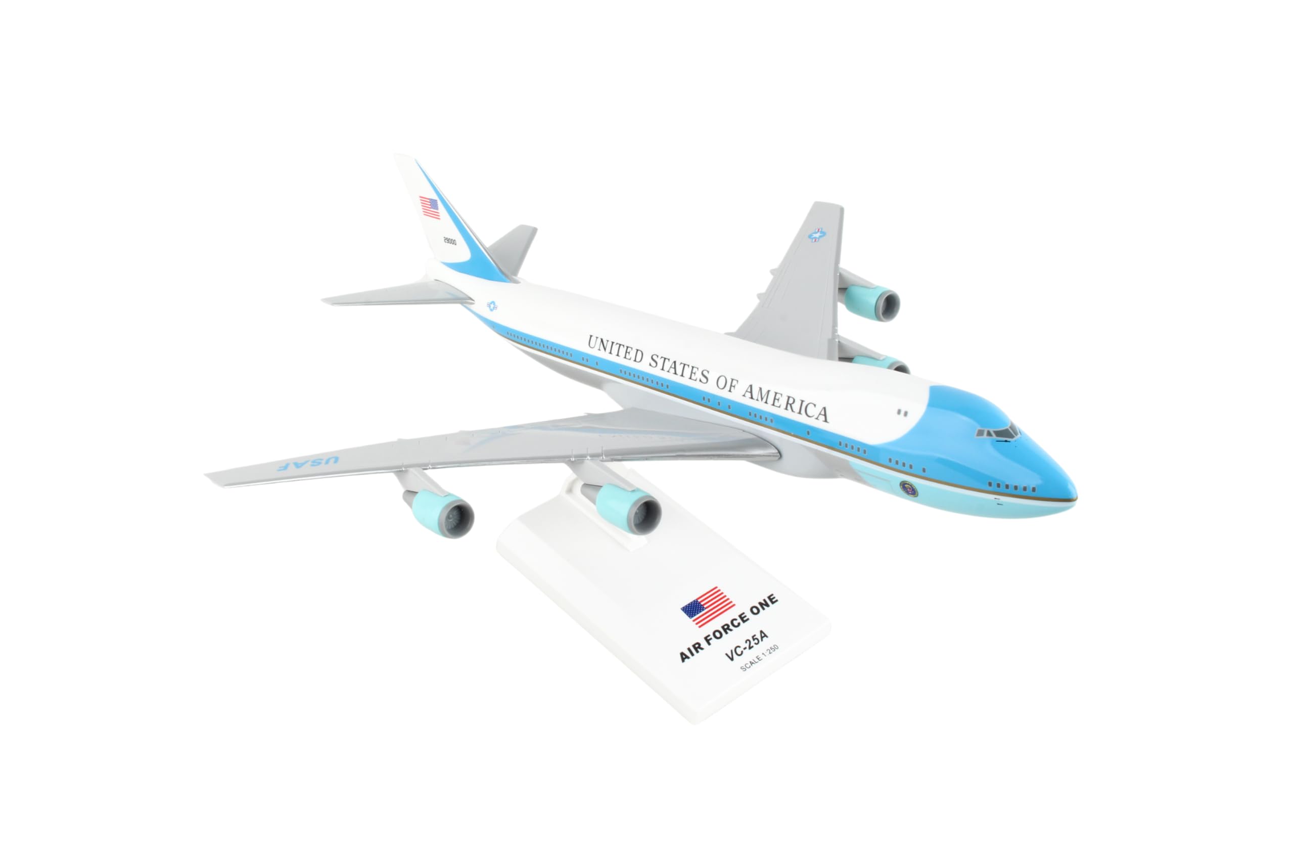 SkyMarks SKR041 Air Force One Boeing 747-200 VC25 1:250 Scale Desktop Model with Stand
