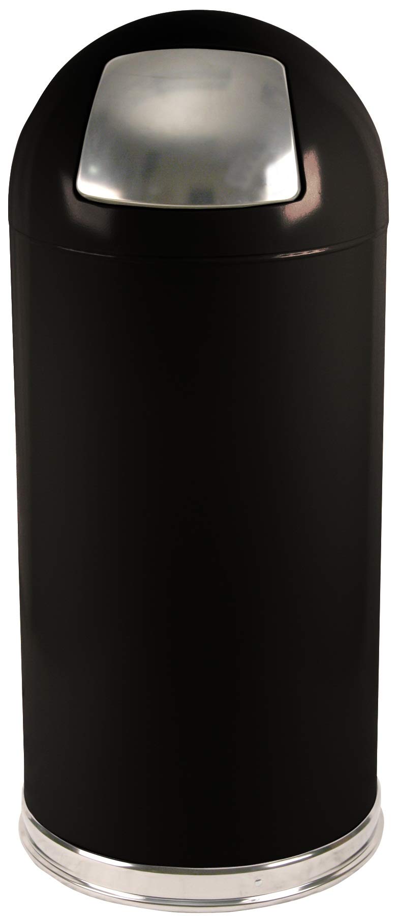 Witt Industries 15DTBK Steel 15-Gallon Standard Dome Top Indoor Waste Receptacle with Galvanized Liner, Round, 15" Diameter x 35" Height, Black