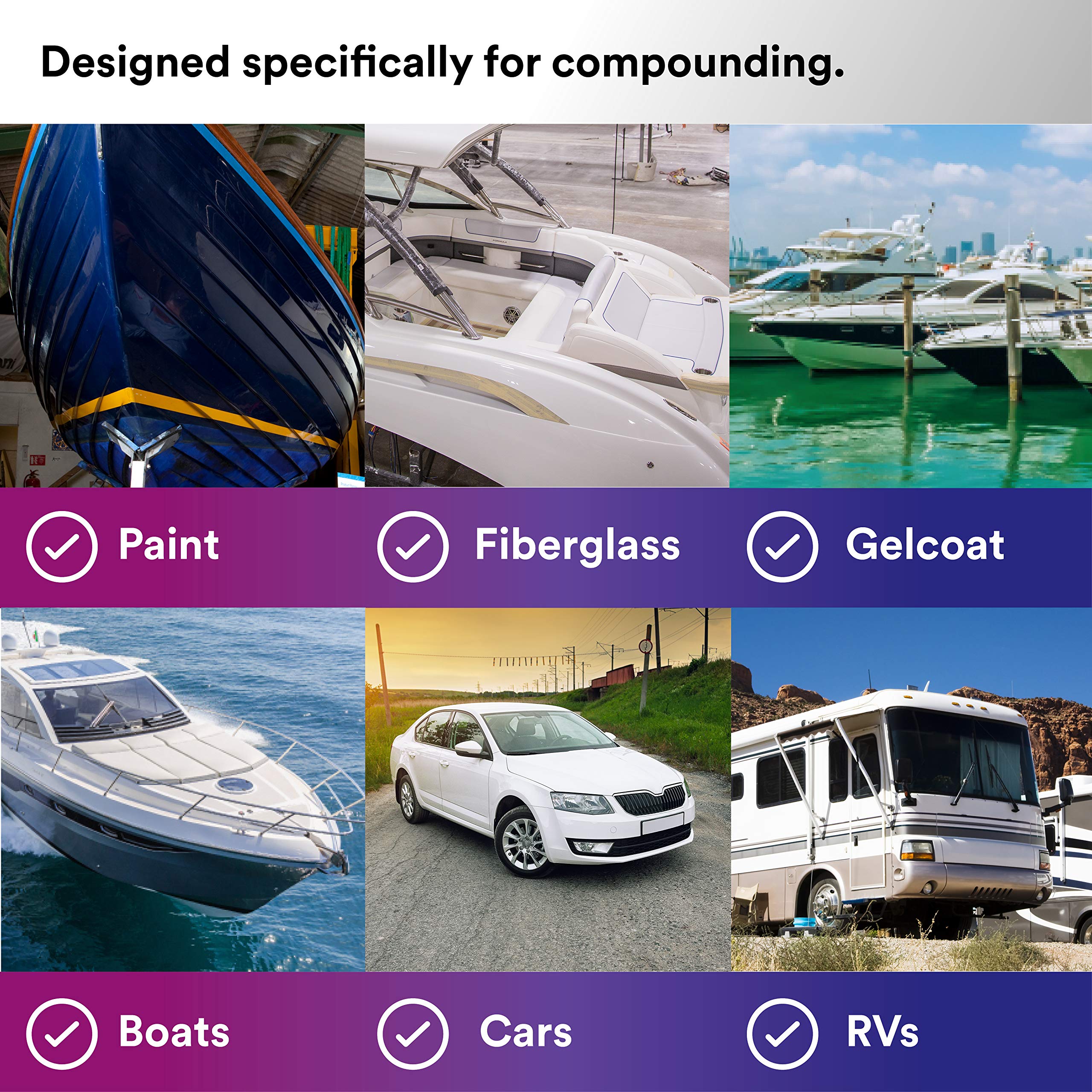 3M Wool Compounding Pad (05711) โ For Boats, Cars, Trucks and RVs โ Single-Sided โ 9 Inches