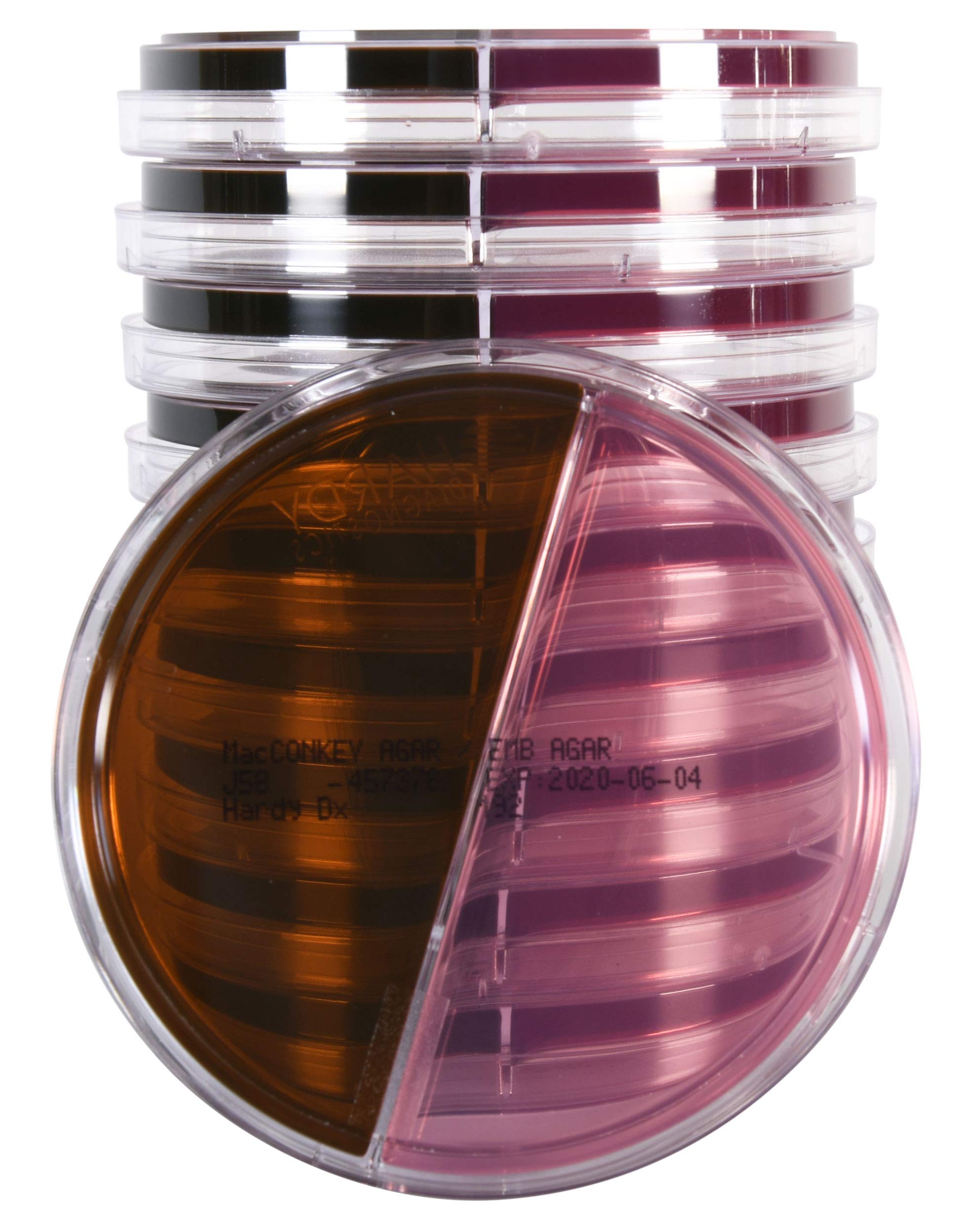 MacConkey/EMB (Eosin Methylene Blue) Agar, 15x100mm Biplate, Order by The Package of 10, by Hardy Diagnostics