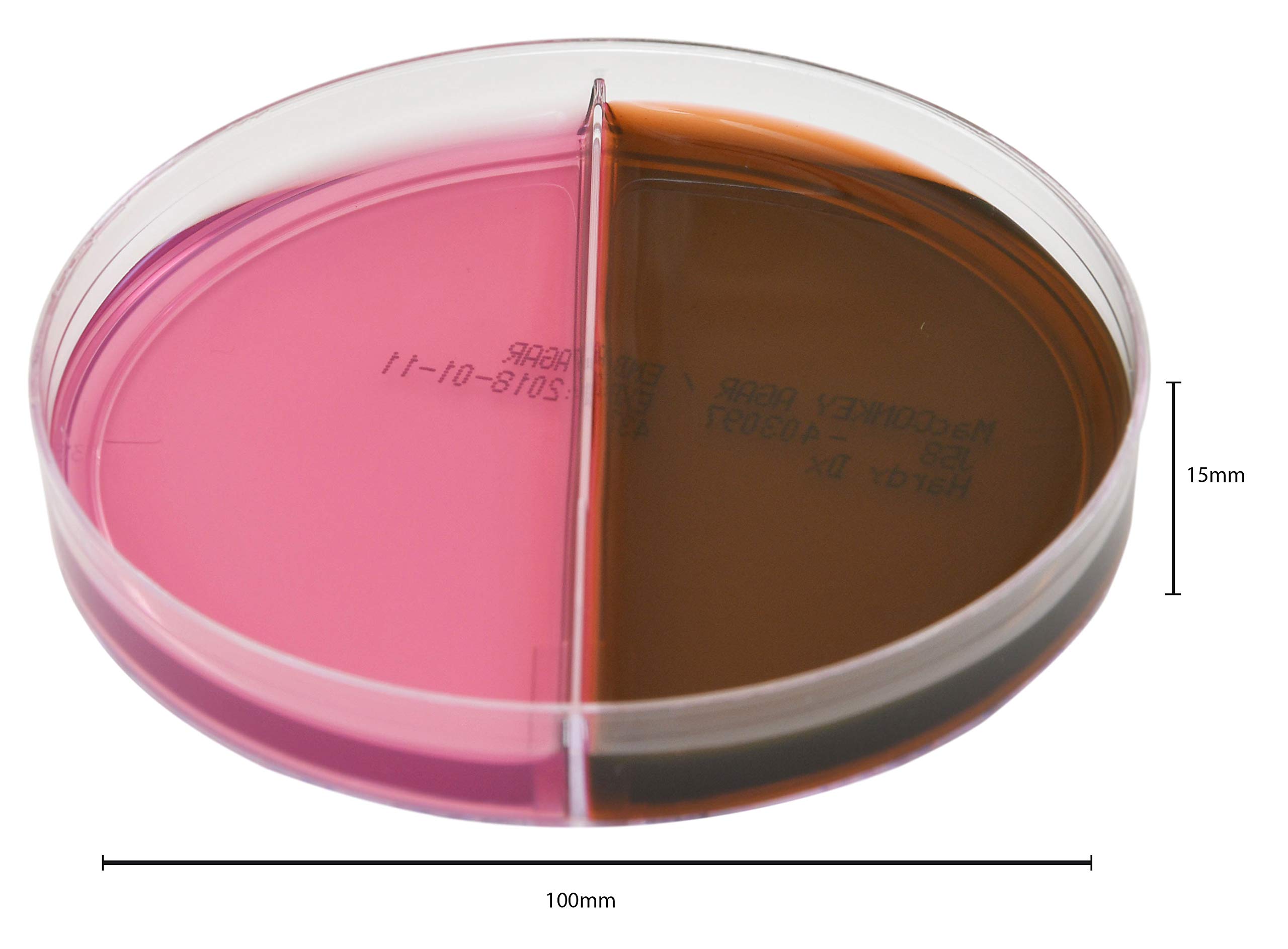 MacConkey/EMB (Eosin Methylene Blue) Agar, 15x100mm Biplate, Order by The Package of 10, by Hardy Diagnostics