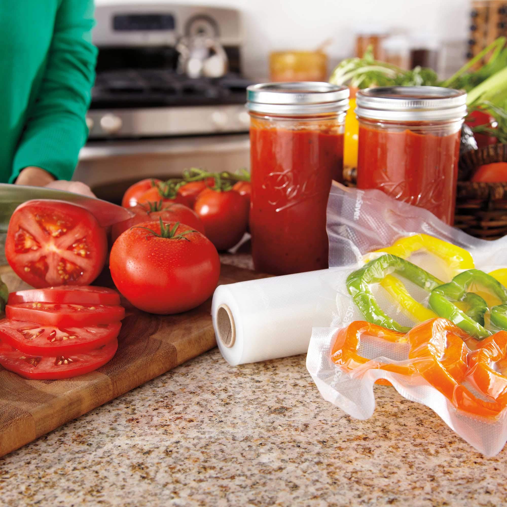 FoodSaver Vacuum Sealer Bags, Rolls for Custom Fit Airtight Food Storage and Sous Vide, 8" (2 Pack) and 11" (3 Pack) Multipack (Packaging May Vary)