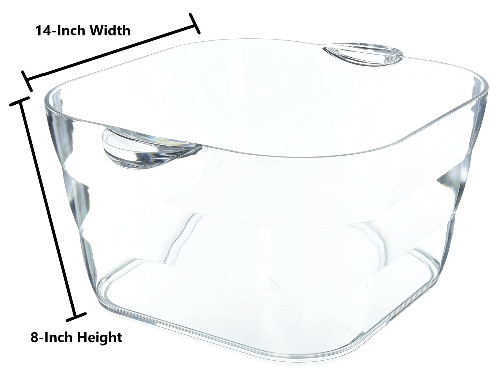 Prodyne Big Square Party Beverage Tub, Clear