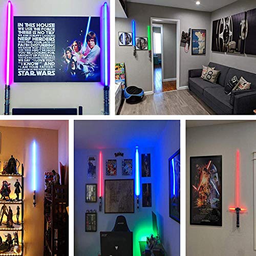 MANNIFEN 2 Pack Universal - Clear Acrylic Rack - Lightsaber Wall Mount Lightsaber Wall Shelf Saber Lightsaber Lightsaber Wall Bracket