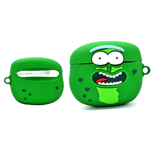 sdfsd AirPods Pro Case [3D Rick and Morty Cute Unique Cartoon ] Personalized Custom Skin Silicone Protective Cases(Green)