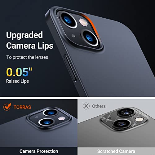 TORRAS Slim Fit for iPhone 13 Mini Case, Ultra-Thin Velvety Touch Secure Grip Case for iPhone 13 Mini Case Scratch-Resistant Slim Hard Plastic iPhone Mini 13 Case Protection Cover,Matte Black