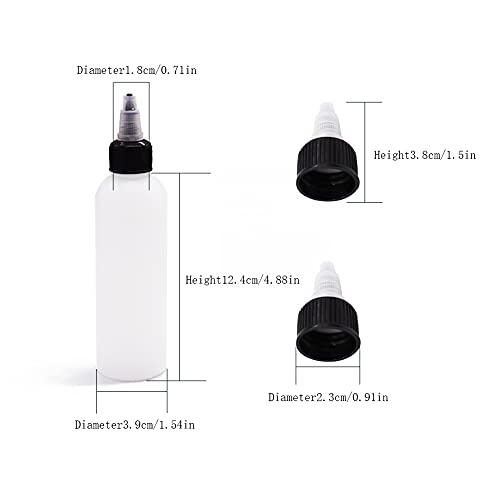 Uyuxxu 20 Pack 4oz Boston Squeeze Bottles,Clear Dispensing Bottles with Twist Top Cap,Plastic Squeeze Bottles for Crafts,Kitchen,Household