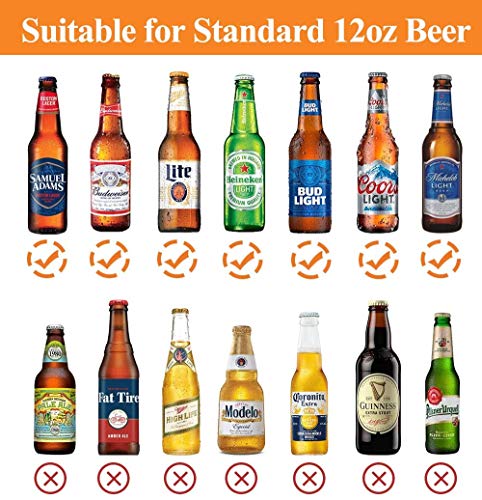 Beer Bottle Insulator,2Pack Stainless Steel Beer Bottle Holder,Beer Cooler Keeps Drinks Colder with Beer Opener,Longer,for Camping/Fishing/Beach