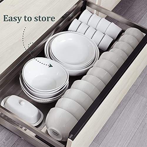 Yedio Porcelain Butter Dish with Lid, 8 inches Butter Holder, Perfect for East and West Coast Butter, white
