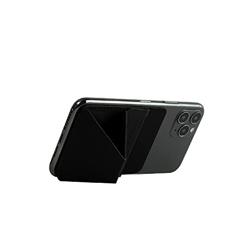 MOFT Cell Phone Stand with 2 Viewing Angles for Andriod, iPhone and All Smartphones, Repositionable, Residue-Free 3-in-1 Adhesive Wallet Stand (Pure Black)