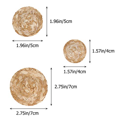 balacoo 6pcs Parrot Birds Straw Woven Hat Funny Mini Size Bamboo Hat Cockatiel Parakeets Canary Conure Party Head Wear for Parrot Parakeet Bearded Dragons
