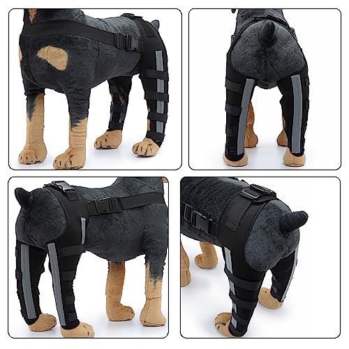 NATUYA Dog Knee Brace for Torn ACL Hind Leg, CCL, Luxating Patella, Dog Leg Braces with Side Stabilizers - Better Recovery and Prevent Licking, Relieves Joint Pain (Black, M)