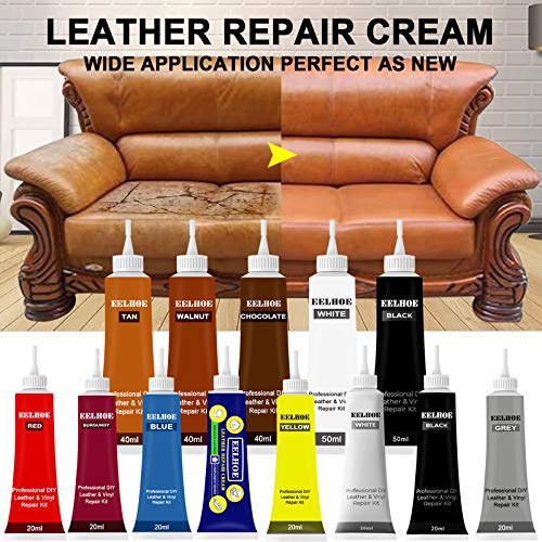 Advanced Leather Repair Gel, Professional DIY Leather and Vinyl Repair Kit, Leather Repair Cream (Grey, 20ml)
