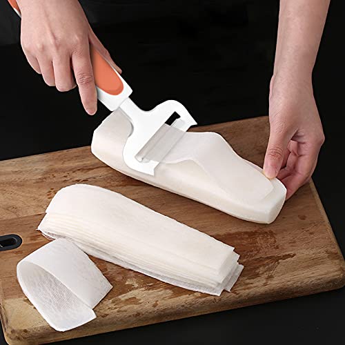KUFUNG Cheese Slicer Stainless Steel Cheese Knife Heavy Duty Plane Cheese Cutter, Shaver, Server For Semi-Soft, Semi-Hard Cheese (7.2 inch, Orange)