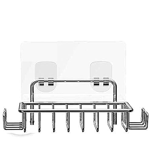 HESOMED Shower Caddy,Soap Holder with Adhesives, No Drilling SUS 304 Rustproof Steel Storage Shower Rack for Bathroom and Kitchen (Silver)