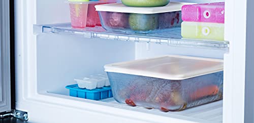 Ôcuisine 334S114 tempered borosilicate glass food storage rectangular, meal prep containers, oven cooking (without lids), BPA FREE, Made in france, Set of 4