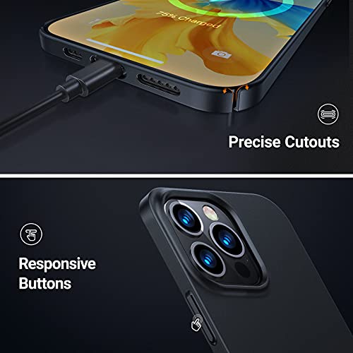 TORRAS Slim Fit Thin for iPhone 13 Pro Max Case, Ultra-Thin 13 Pro Max Case Black, Lightweight Hard PC Cover with Secure Grip Phone Cases for iPhone 13 Pro Max Phone Case 6.7 inch, Space Black