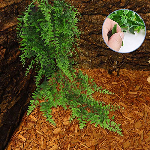 Tfwadmx Reptile Vines Plants Flexible Jungle Climbing Vine Gecko Coconut Coco Shell Hut Terrarium Plastic Plant Lizard Tank Accessories Habitat Decor for Gecko,Snake,Hermit Crab