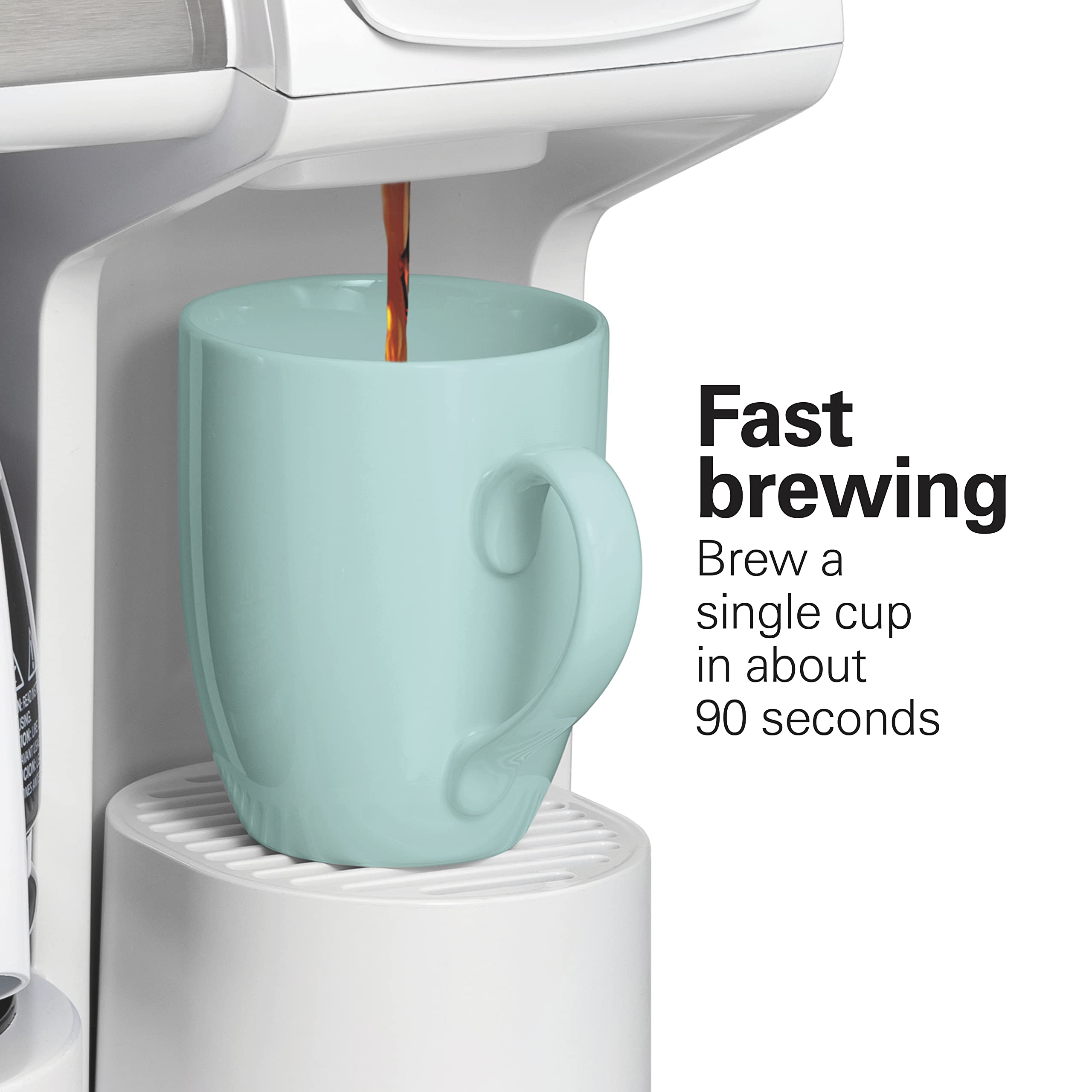 Hamilton Beach FlexBrew Trio 2-Way Coffee Maker, Compatible with K-Cup Pods or Grounds, Single Serve & Full 12c Pot, White with Stainless Steel Accents, Fast Brewing