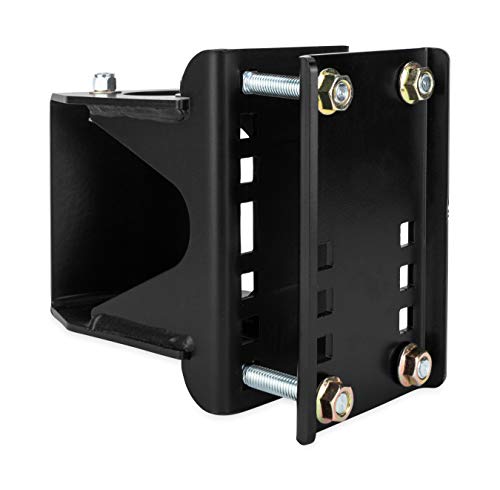 Camco Trailer Tongue Jack Bolt-On Relocation Kit | Allows for Easy Trailer Relocation | Provides Ample Tailgate Clearance Without Obstruction | for 3-Bolt & A-Frame Style Tongue Jacks (50015), Black