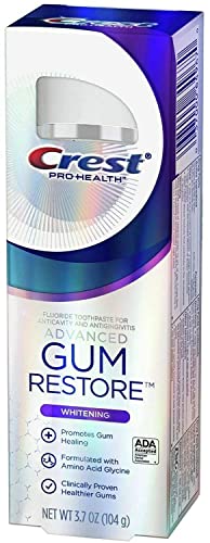 Crest Pro Health Gum Restore Advanced Whitening Toothpaste, 3.7 Oz (104g) - Pack of 2
