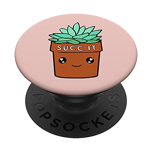 Succ It - Cute Succulent Plant Lovers Pun Gardening Theme PopSockets PopGrip: Swappable Grip for Phones & Tablets
