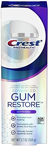Crest Pro Health Gum Restore Advanced Whitening Toothpaste, 3.7 Oz (104g) - Pack of 2