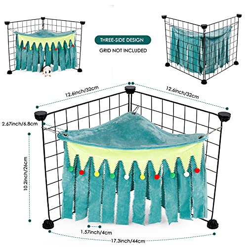 ONEJU Guinea Pig Hideout, Hideout for Guinea Pig, Guinea Pig Hideouts, Guinea Pig Cage Accessories for Guinea Pig, Bunny, Hamster, Chinchilla, Rabbit Without Metal Fences - Green